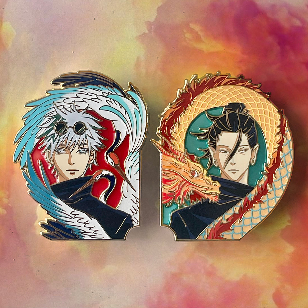 Dragon & Crane Duo | JJK Pins – innkbean